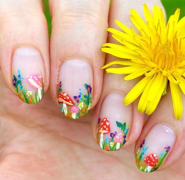 20+ Enchanting Cottagecore Nails - The Mood Guide