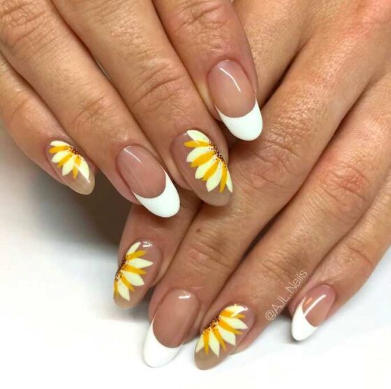 50 Sunflower Nail Designs To Carry Summertime In Your Hands - The Mood ...
