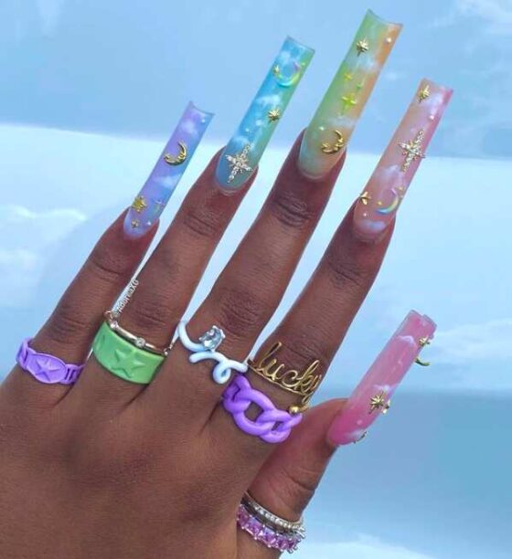 39 Celestial Nails Designs For Your Next Cosmic Manicure - The Mood Guide