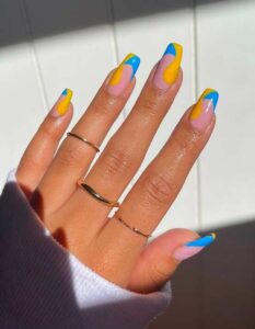 Blue and Yellow Nails Designs To Try Right Now - The Mood Guide