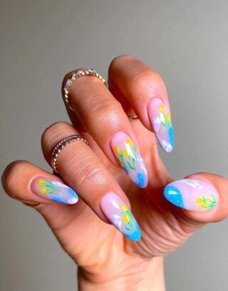 Blue and Yellow Nails Designs To Try Right Now - The Mood Guide