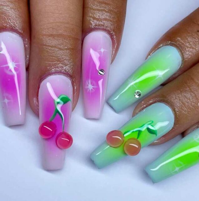 25+ Cherry Nails Designs To Try Right Now - The Mood Guide