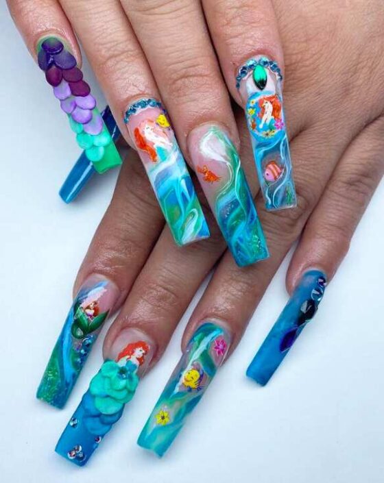 Mermaid Nails Designs To Boost Your Siren Vibes - The Mood Guide