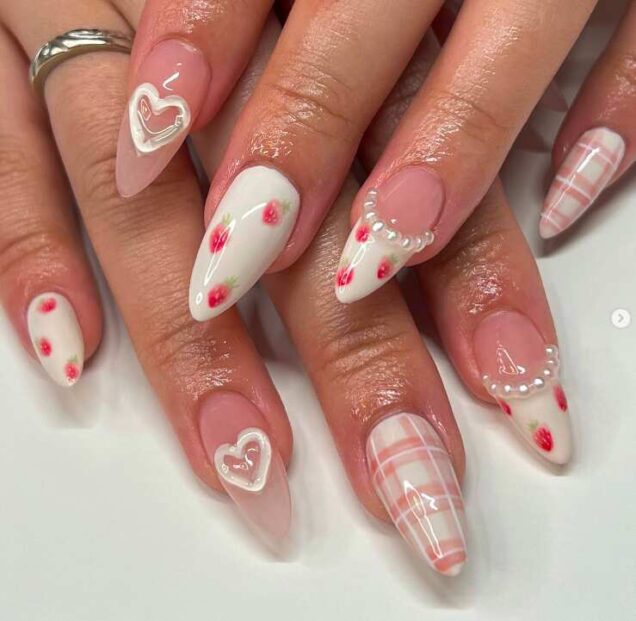45 Strawberry Nails Art & Design For A Sweet Manicure - The Mood Guide