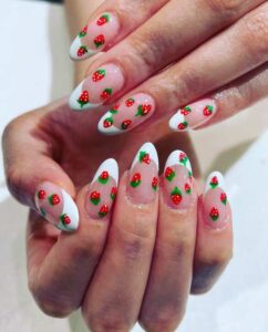 45 Strawberry Nails Art & Design For A Sweet Manicure