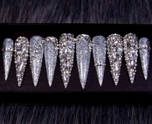Rhinestone Nails: 33 Bling Designs & Sets For A Glamorous Manicure ...