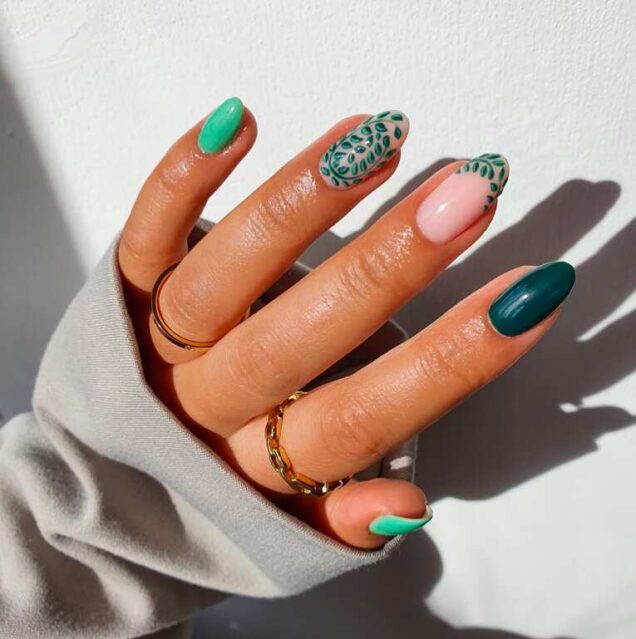 25+ Greenery Nails Ideas & Designs That Plant Moms Will Love - The Mood ...