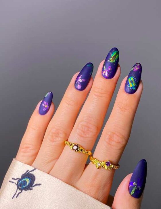 41+ Dark Purple Nails Designs & Ideas For Fall & Halloween