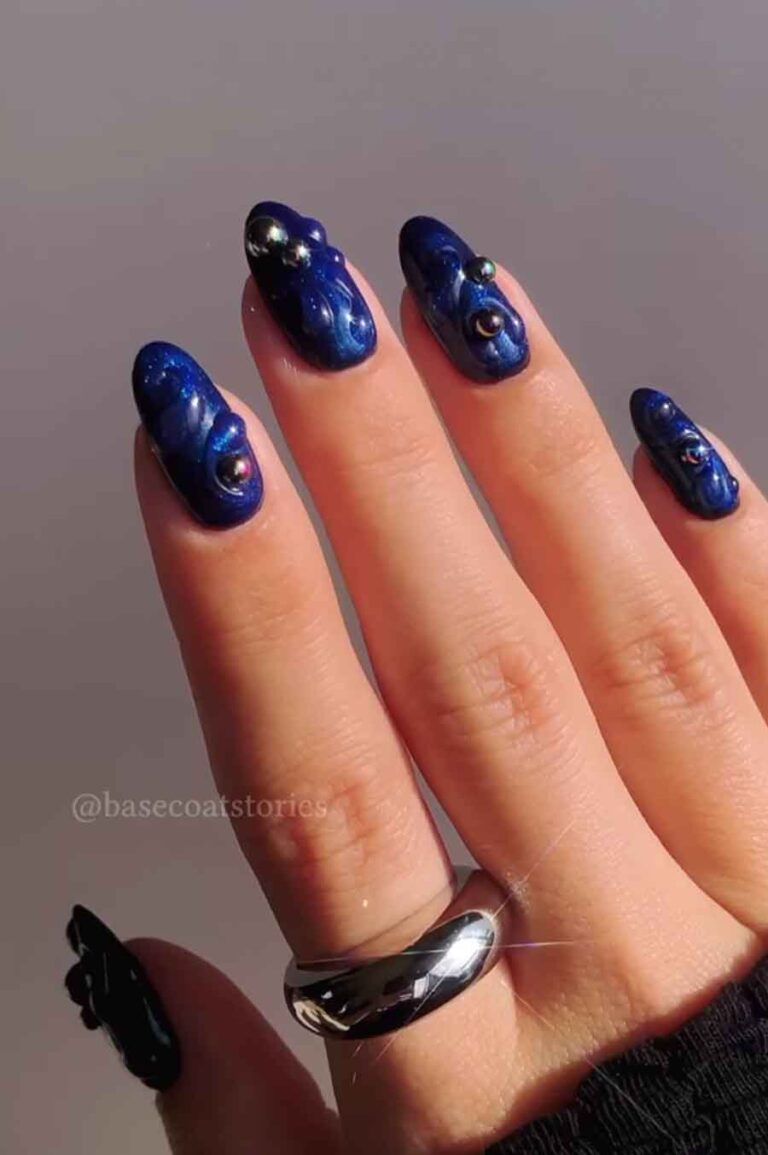 65+ Blue Nails With Designs + the Best Tutorials