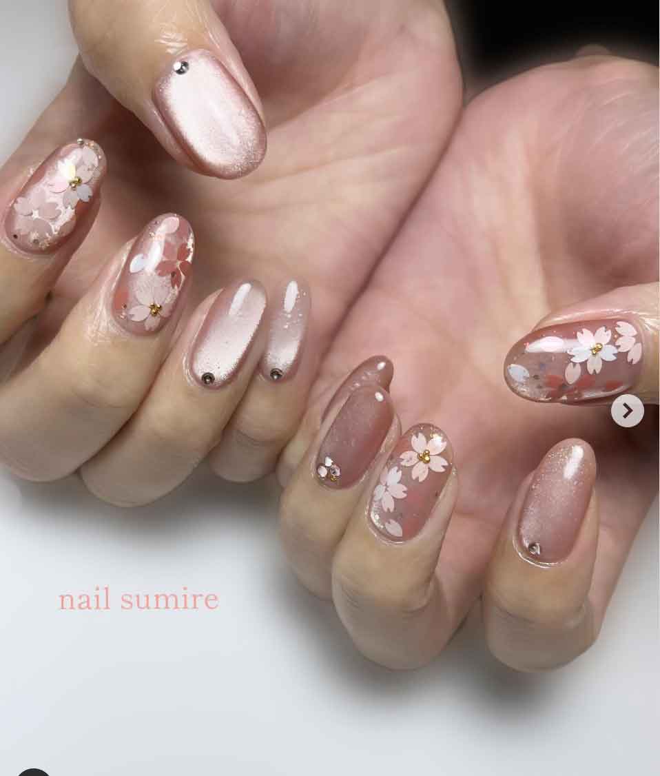 30+ Cherry Blossom Nails That Are Perfect for Spring Summer & Weddings ...