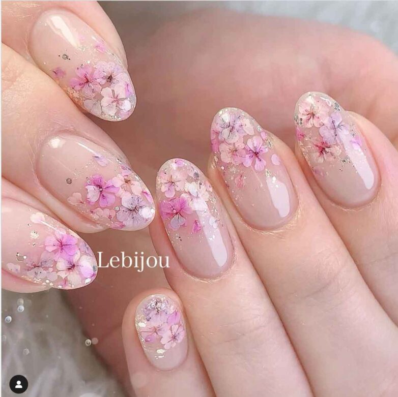 30+ Cherry Blossom Nails That Are Perfect for Spring Summer & Weddings