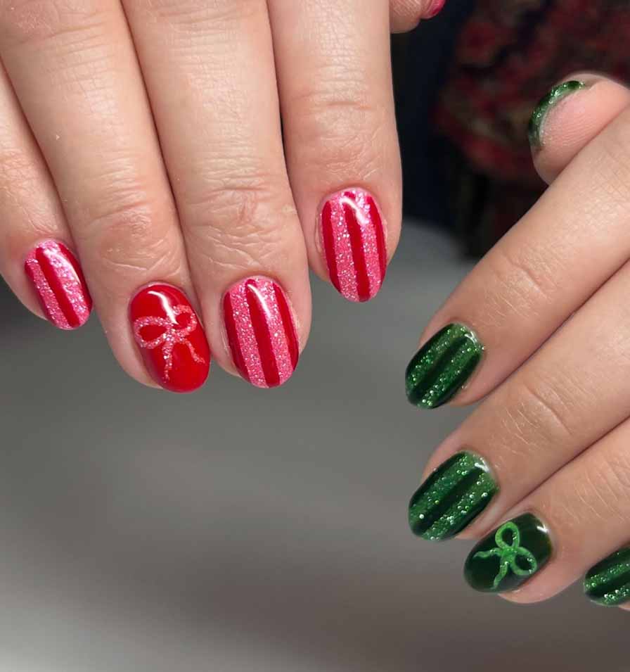 The Most Stunning Red & Pink Christmas Nail Designs of 2025 - The Mood ...